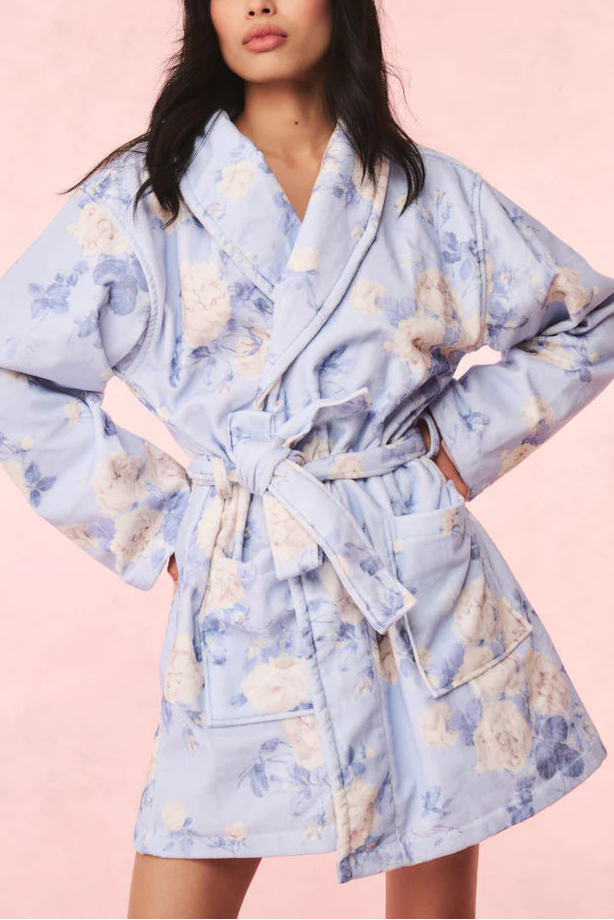 Love Shack Fancy Indie Cotton Bath Robe in Whisper Blue – Dsquared Clothing